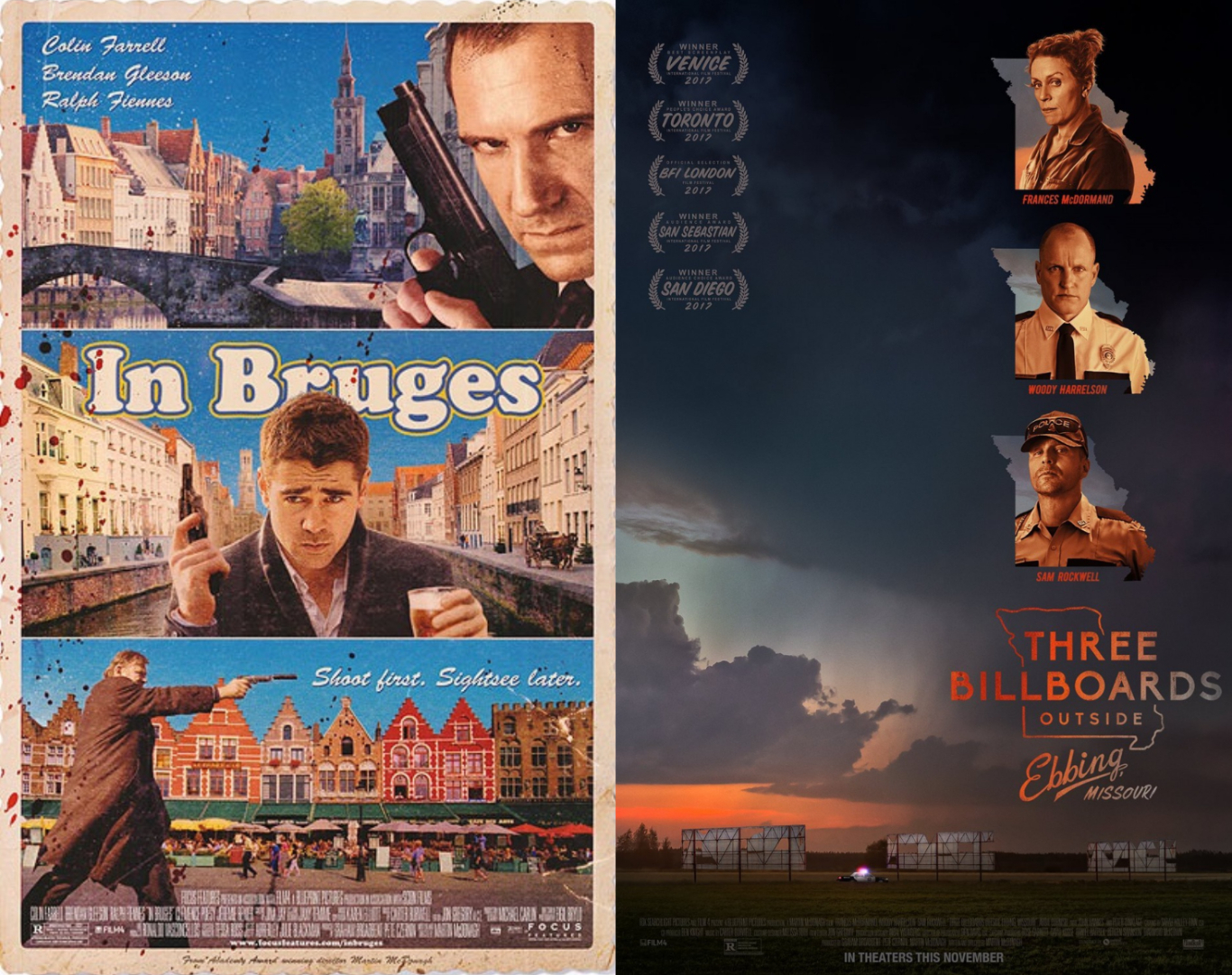 In Bruges Movie Poster Film4 Brendan Gleeson And Colin Farrell Superb